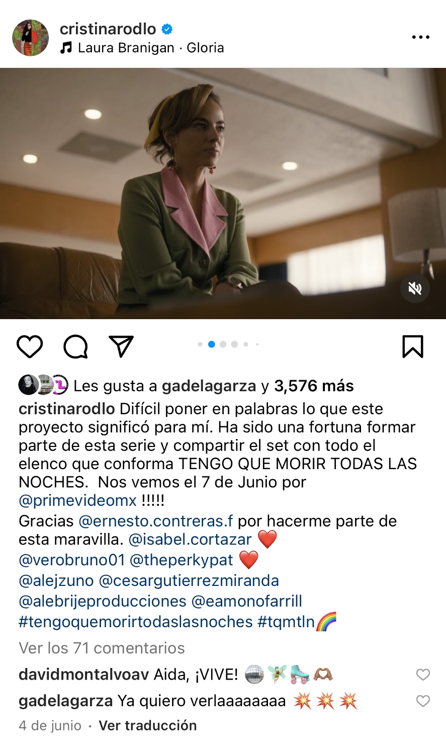 Cristina Rodlo interpreta papel lésbico en 'Tengo que morir todas las ...